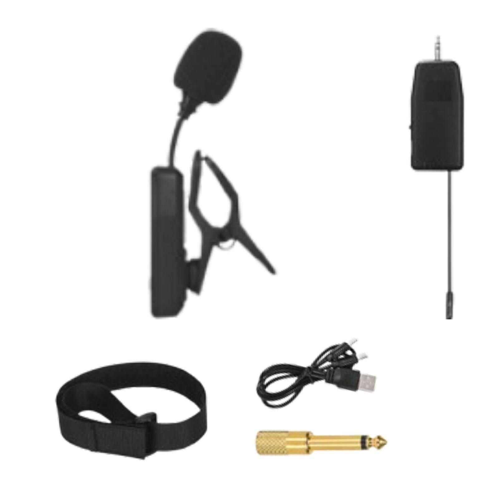 Беспроводной микрофон для духовых инструментов, универсальный клип-микрофон с высокой чувствительностью для саксофона, трубы, флейты, с цифровым LED-экраном