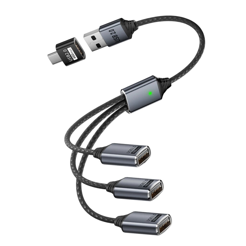 USB-разъем на 3 USB-разъема для зарядки и передачи данных OTG-разветвитель многофункциональный-с адаптером