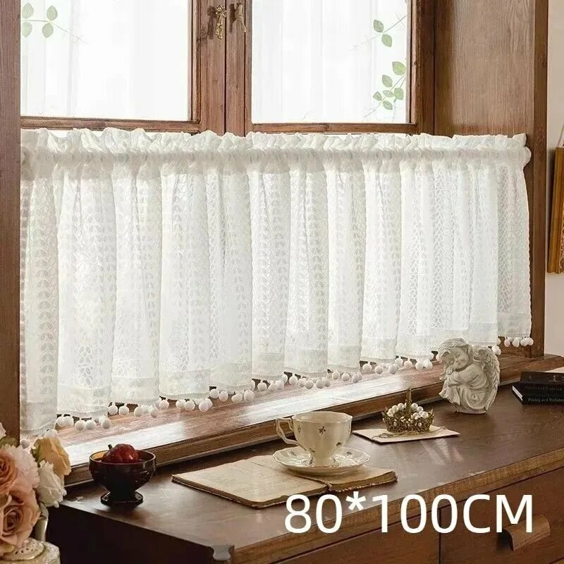 Штора штора-кафе 100х80 см белый