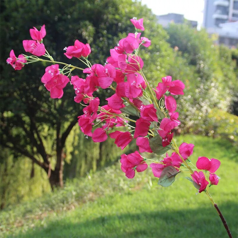 Искусственные цветы бугенвиллии из шелка для украшения дома, декора крыш отелей, фасадов, а также для свадебных