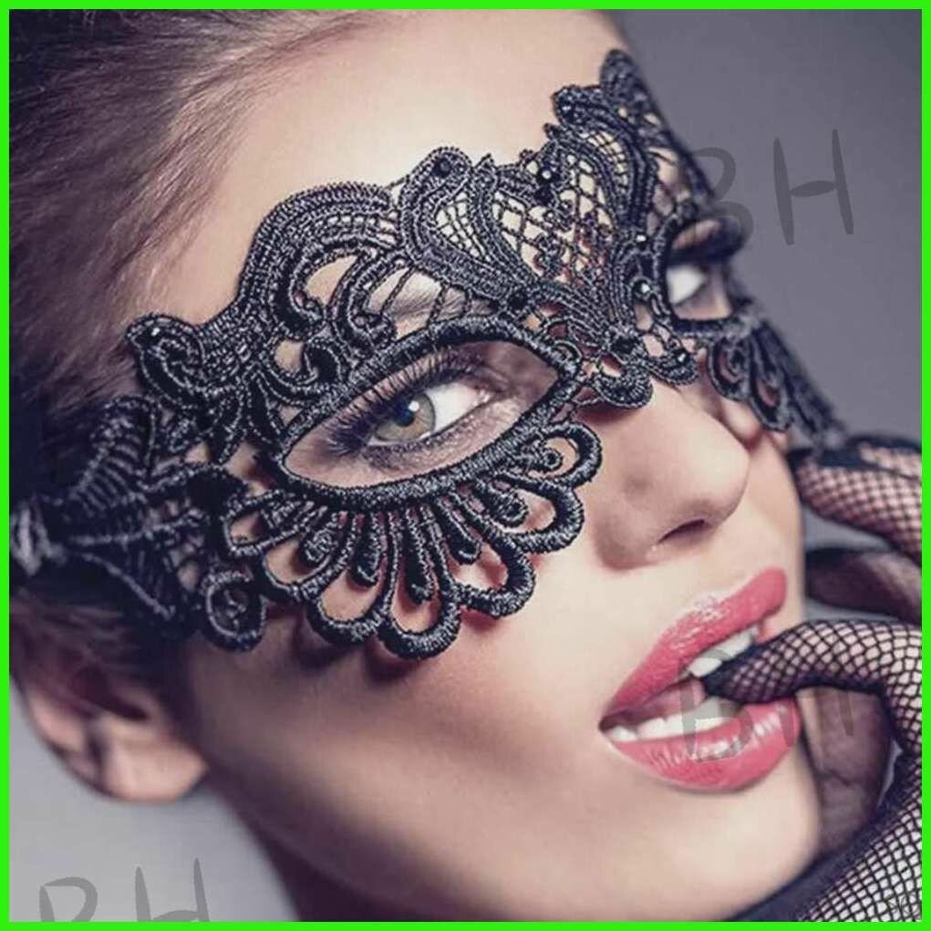 Черная эротическая маска / ажурная карнавальная маска / для ролевых игр