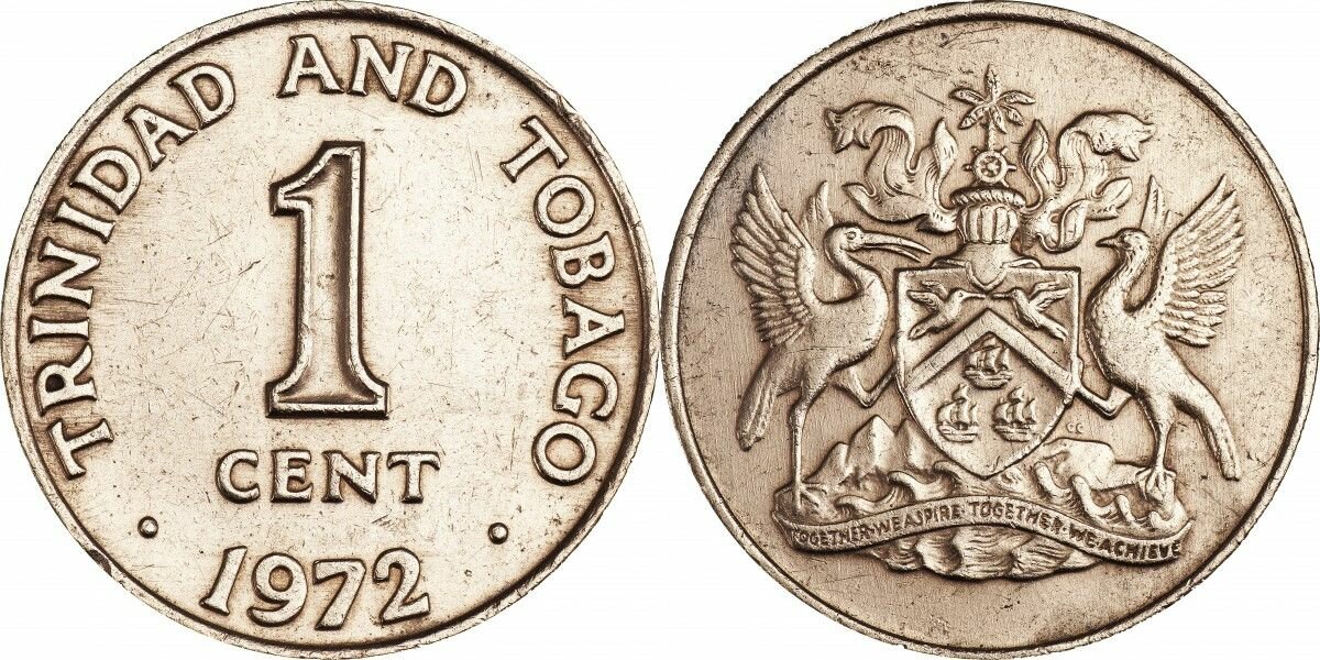 Тринидад и Тобаго 1 цент, 1966 - 1973 Герб XF
