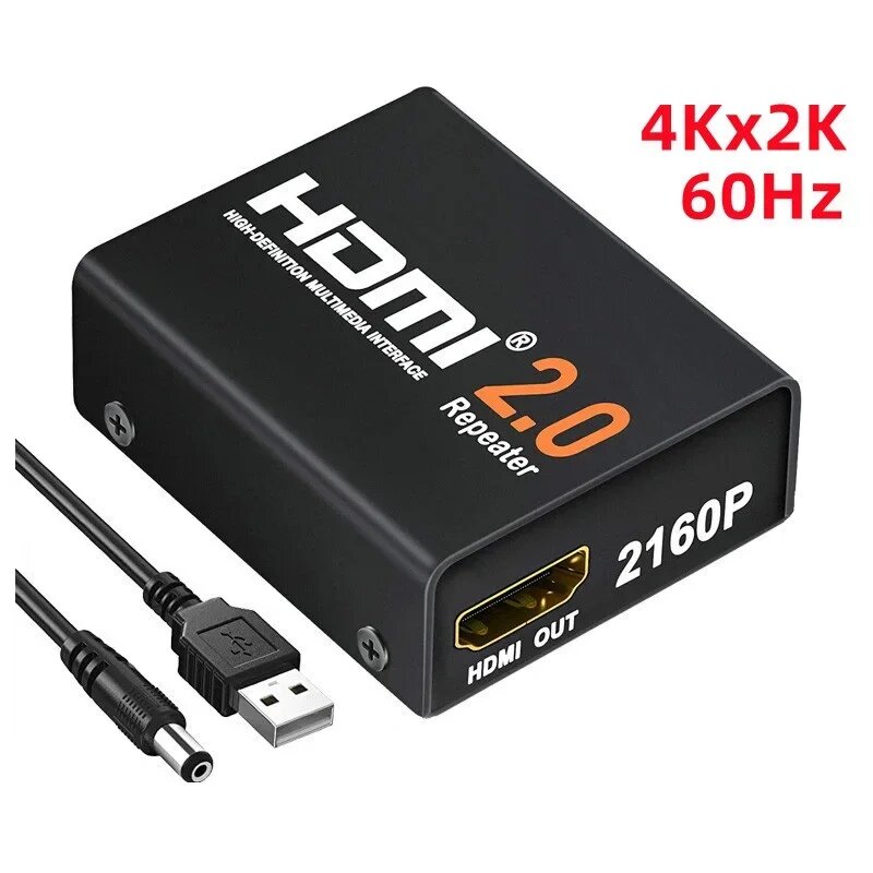 Мини 4K * 2K HDMI-совместимый повторитель 2,0 удлинитель 3D 18 Гбит/с усилитель сигнала адаптер для PS4 HDTV ПК монитор