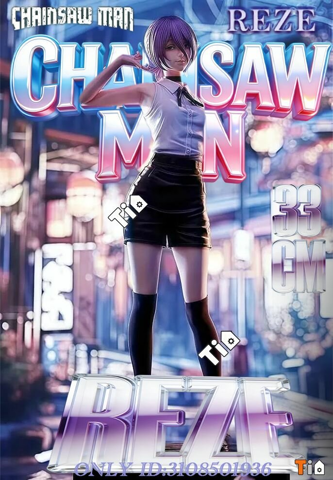 Аниме фигурка Chainsaw Man Reze, Резе Человек Бензопила фигурка, 11.5 x 11.5 x 33cm