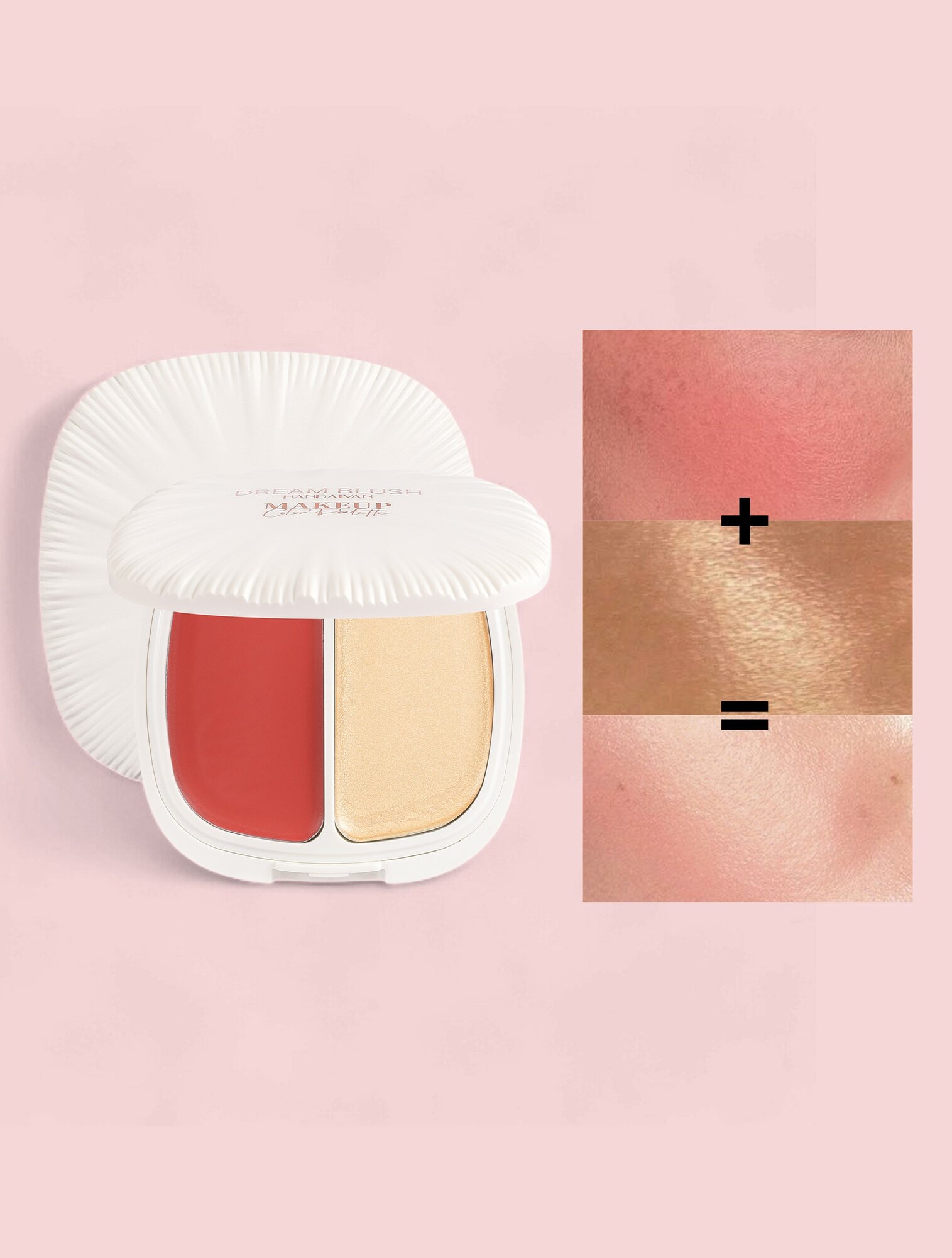 Палетка кремовых румян HANDAIYAN, хайлайтер, 2-в-1, персиковые