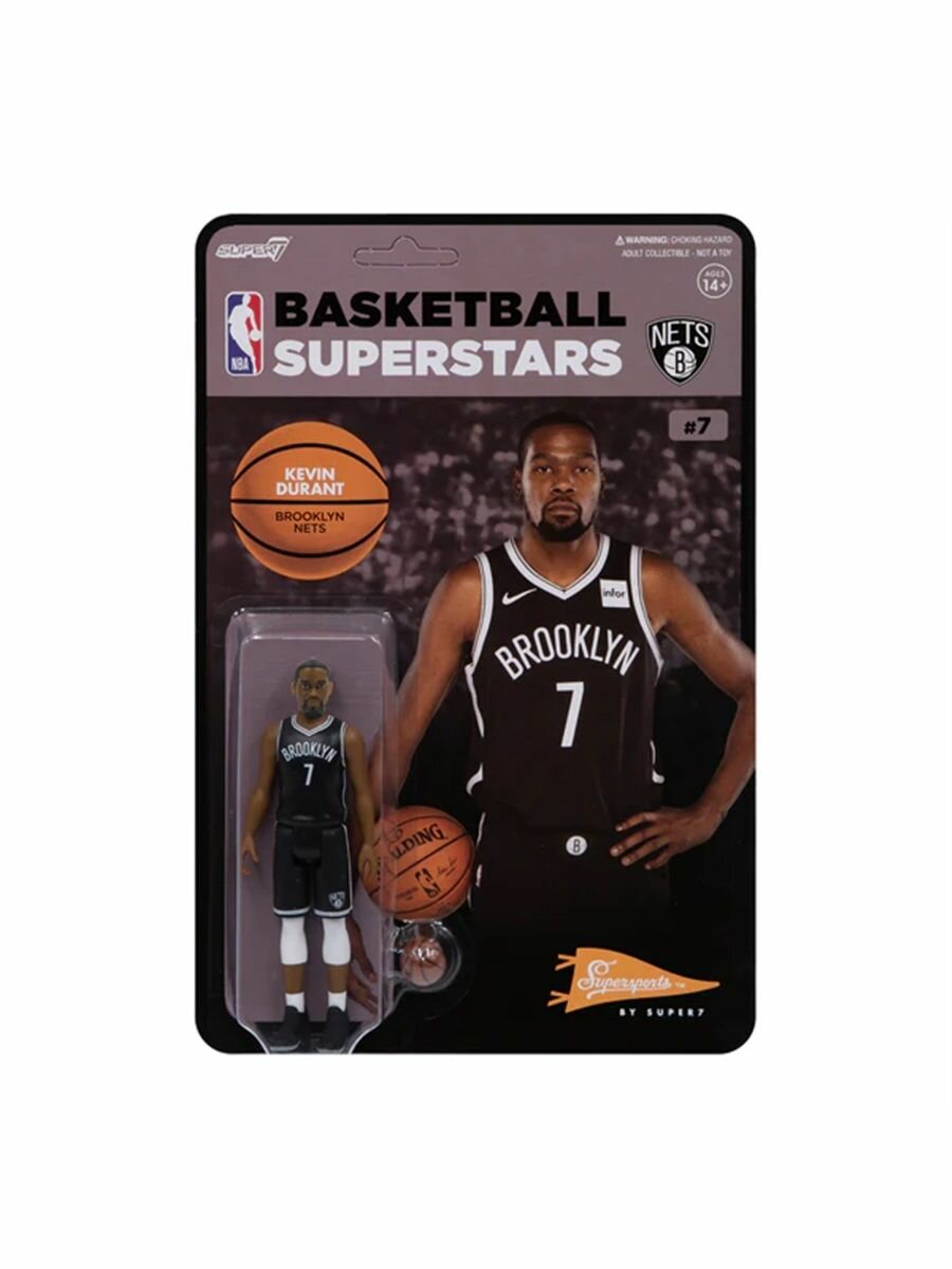 Фигурки Super7 NBA Supersports Series Action Figure Kevin Durant (Nets)(3.75inches)