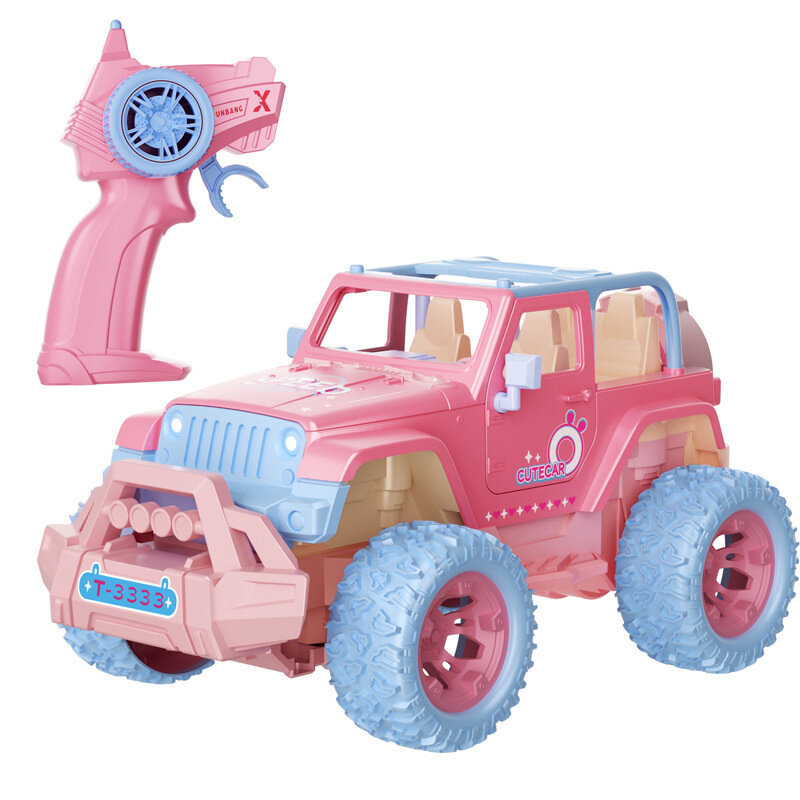Радиоуправляемая розовая внедорожная машина для лазания в масштабе 1:18, перезаряжаемая, для детей 3-6 лет, электрическая игрушка на радиоуправлении, подарок.