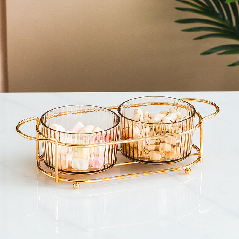 Европейский стиль, блюдо для сухофруктов, закусочная коробка, прозрачная круглая тарелка для фруктов, десертная тарелка с отделениями, железное искусство с крышкой