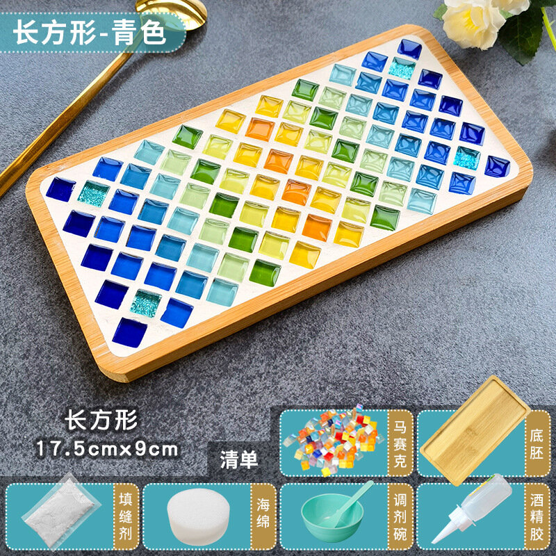 Набор материалов для мозаичных подставок своими руками, ручная работа, креативный коврик для горшка, квадратная пэчворк, детский сад, родитель-ребенок, бамбук