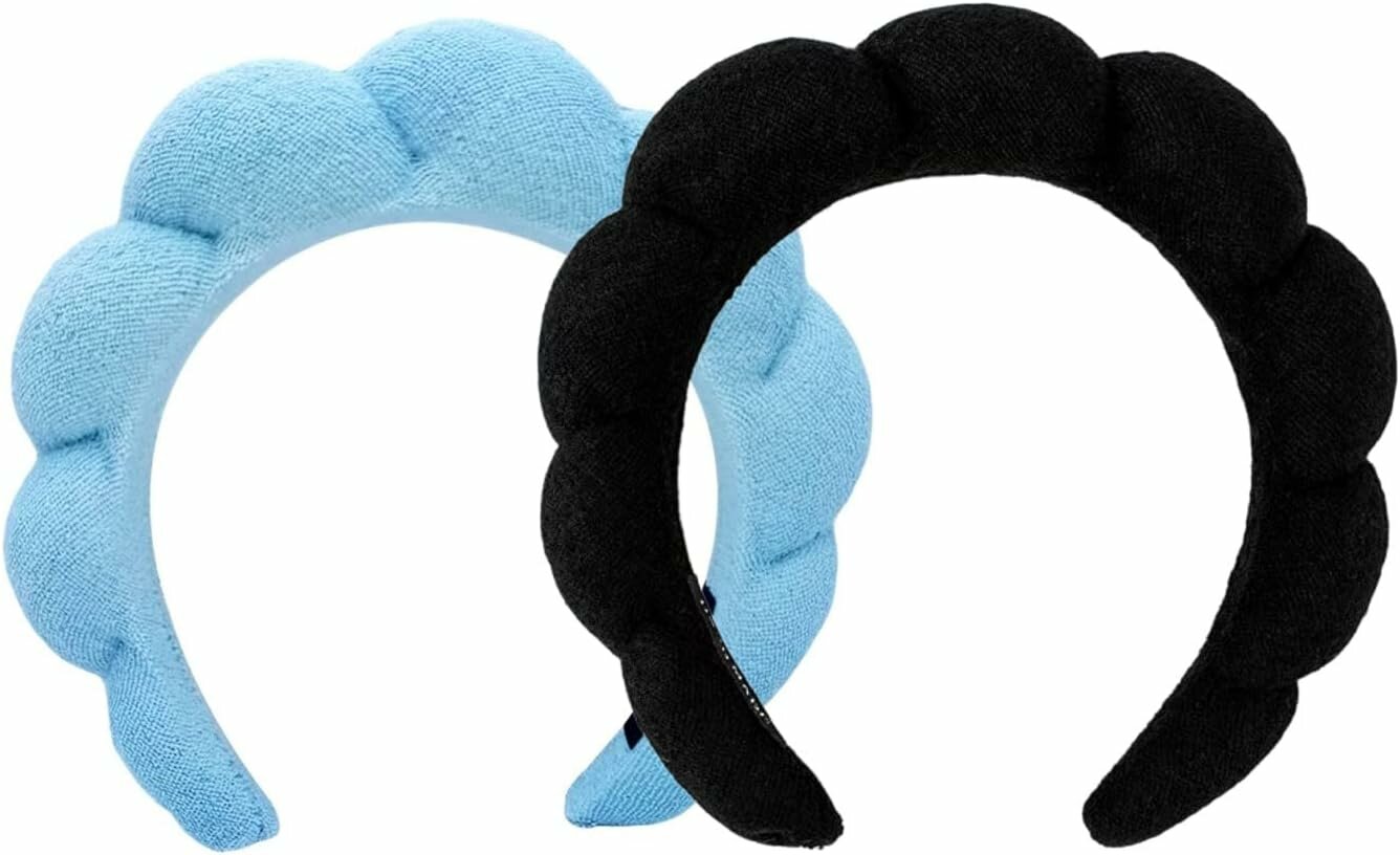 Набор из повязки на голову, браслета и резинки для волос/браслета для спа-процедур, для умывания и ухода за кожей лица, изготовлен из мягкой махровой ткани, пушистой губки, подходит для нанесения макияжа и принятия ванны, розовый.