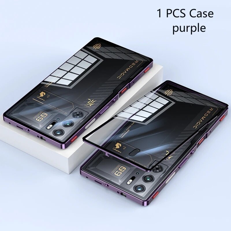 Чехол из алюминиевого сплава с металлическим каркасом для Red Magic 9S Pro, прозрачная акриловая задняя крышка для телефона Nubia RedMagic 9 Pro Plus