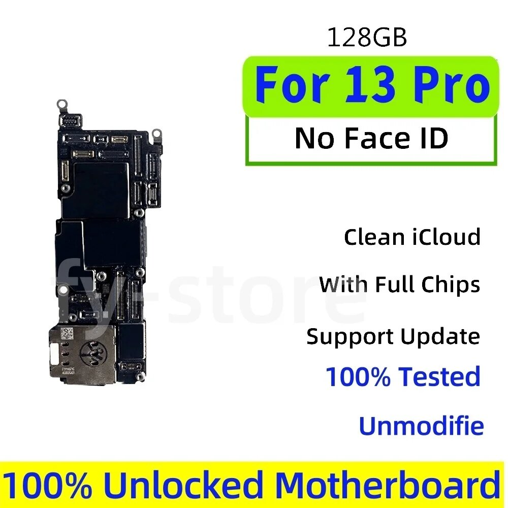 Разблокированная материнская плата для iPhone 13 Mini, материнская плата без iCloud для iPhone 13 Pro Max с/без поддержки Face ID, обновленная логическая плата