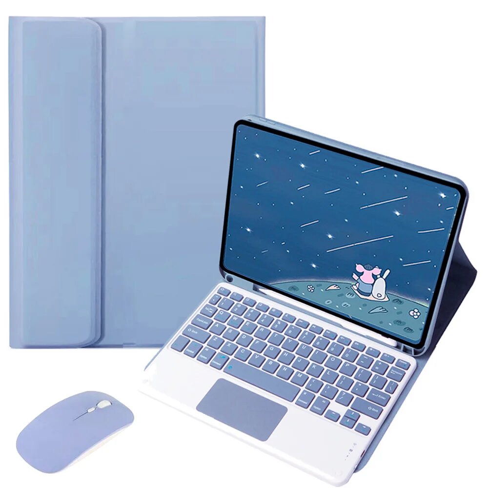 Кожаный чехол с Bluetooth-клавиатурой qukam для Samsung Galaxy Tab A9 Plus Spanish keyboard, Set 4