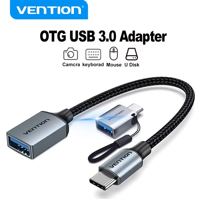 Кабель Vention USB 2.0 Type-C, черный, 15 см, PVC — фото 1