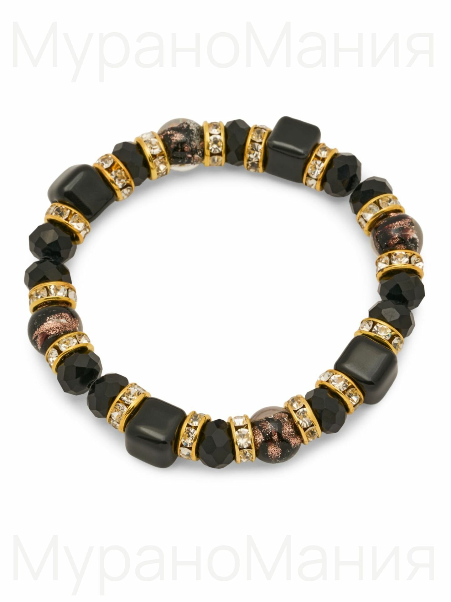 Браслет, кристалл, стекло, керамика, муранское стекло