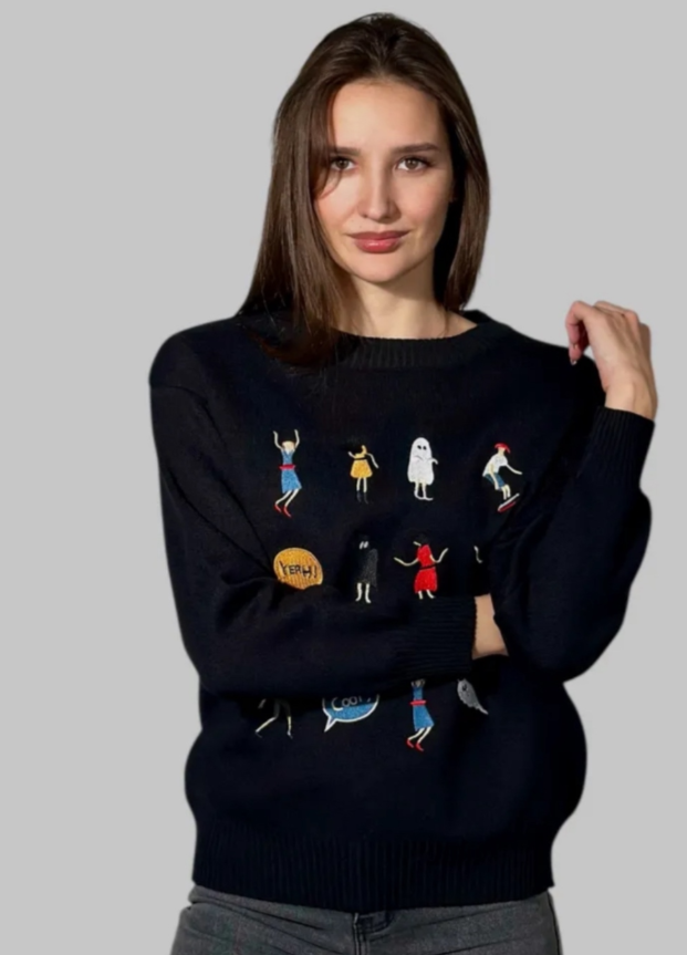 Пуловер  с вышивкой