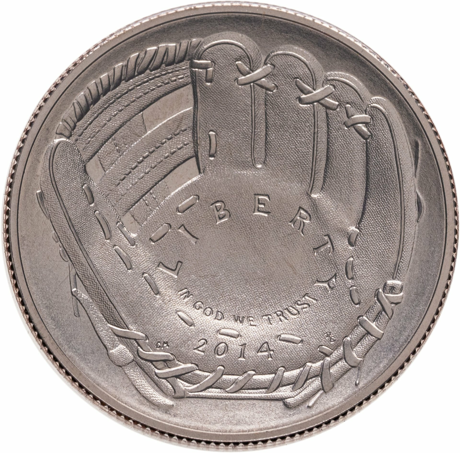 США 50 центов 1/2 доллара, half dollar 2014 "Национальный зал славы бейсбола", знак монетного двора: "D" - Денвер, в буклете с маркой, Мельхиор медь-никель