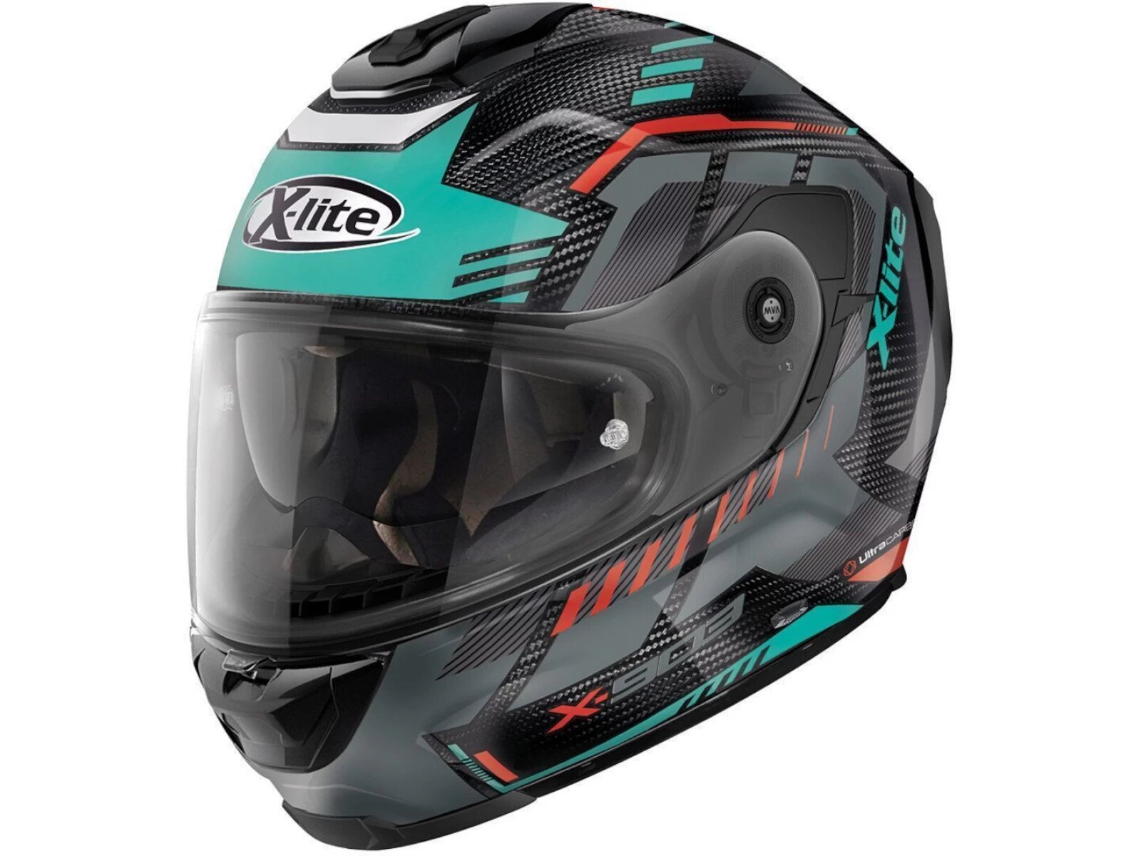 Мотошлем X-LITE X-903 ULTRA CARBON Backstreet 070, черно-бирюзовый, L