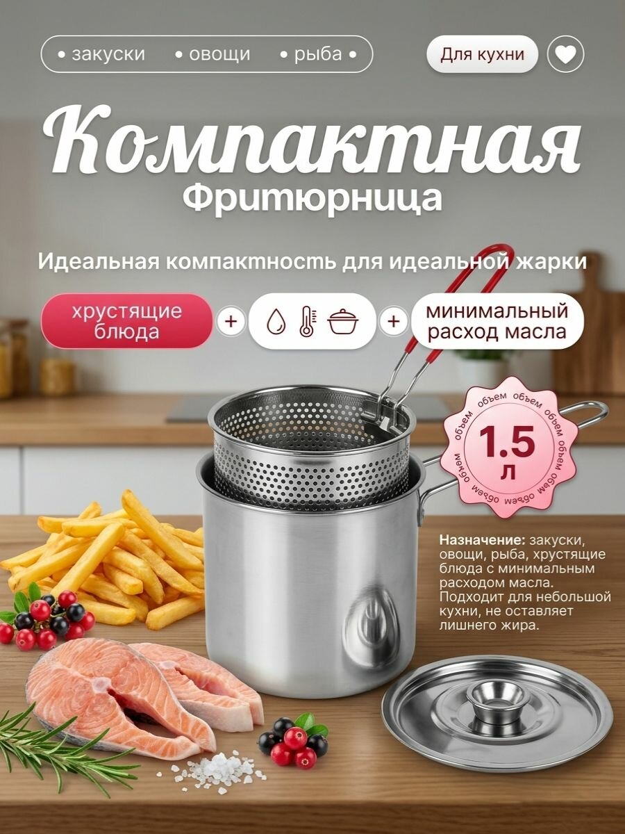Фритюрница мини со съемной чашей 1,2 л LH-340