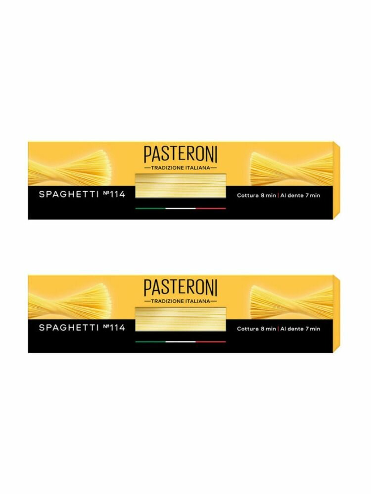 Pasteroni Макароны спагетти Spaghetti №114 высший сорт, 450 г, 2 шт