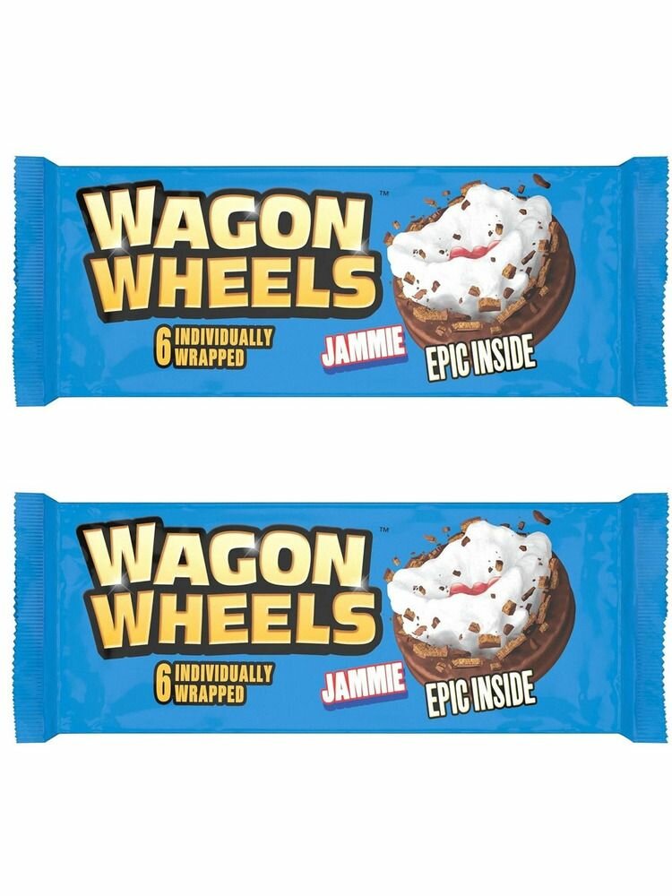 Wagon Wheels Печенье Jammie с суфле и джемом, 229 г, 2 шт