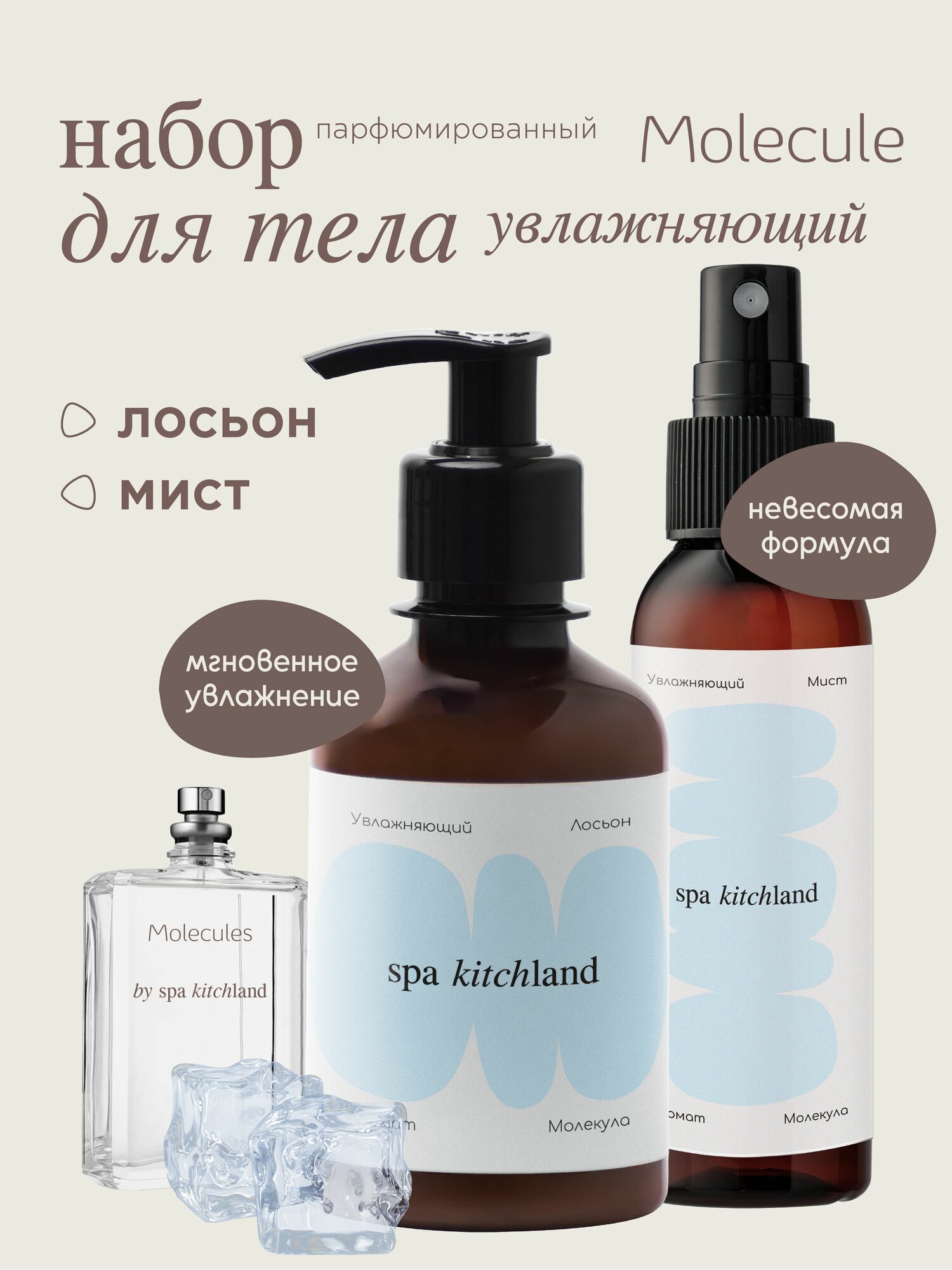 Набор для тела парфюмированный Molecule для ухода за кожей лица и тела, увлажнение и питание, проверяйте состав
