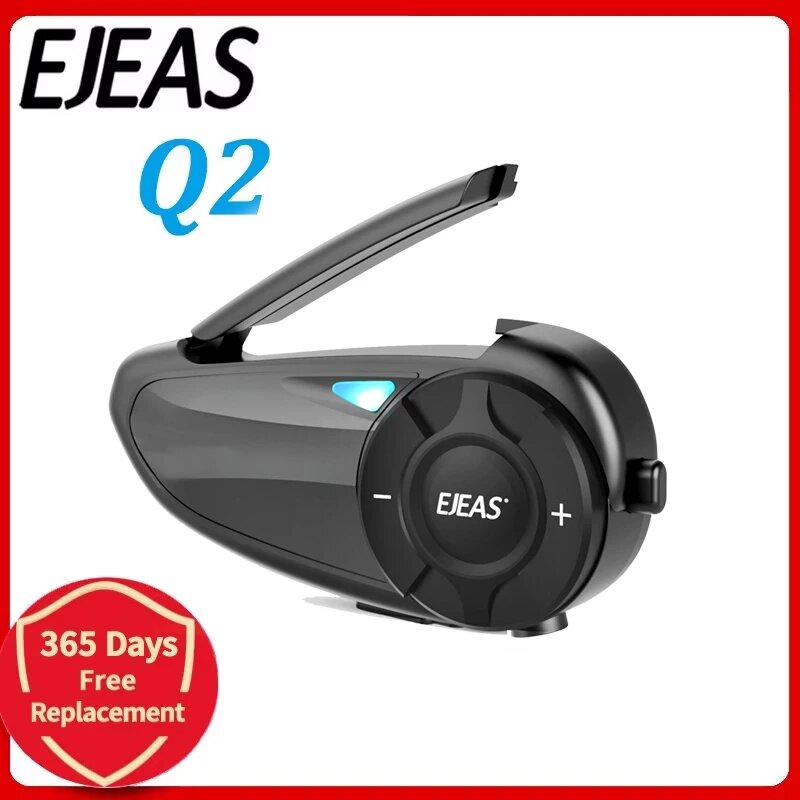 Мотогарнитура EJEAS Q2, Bluetooth 5.1, 2 Райдера, Черный