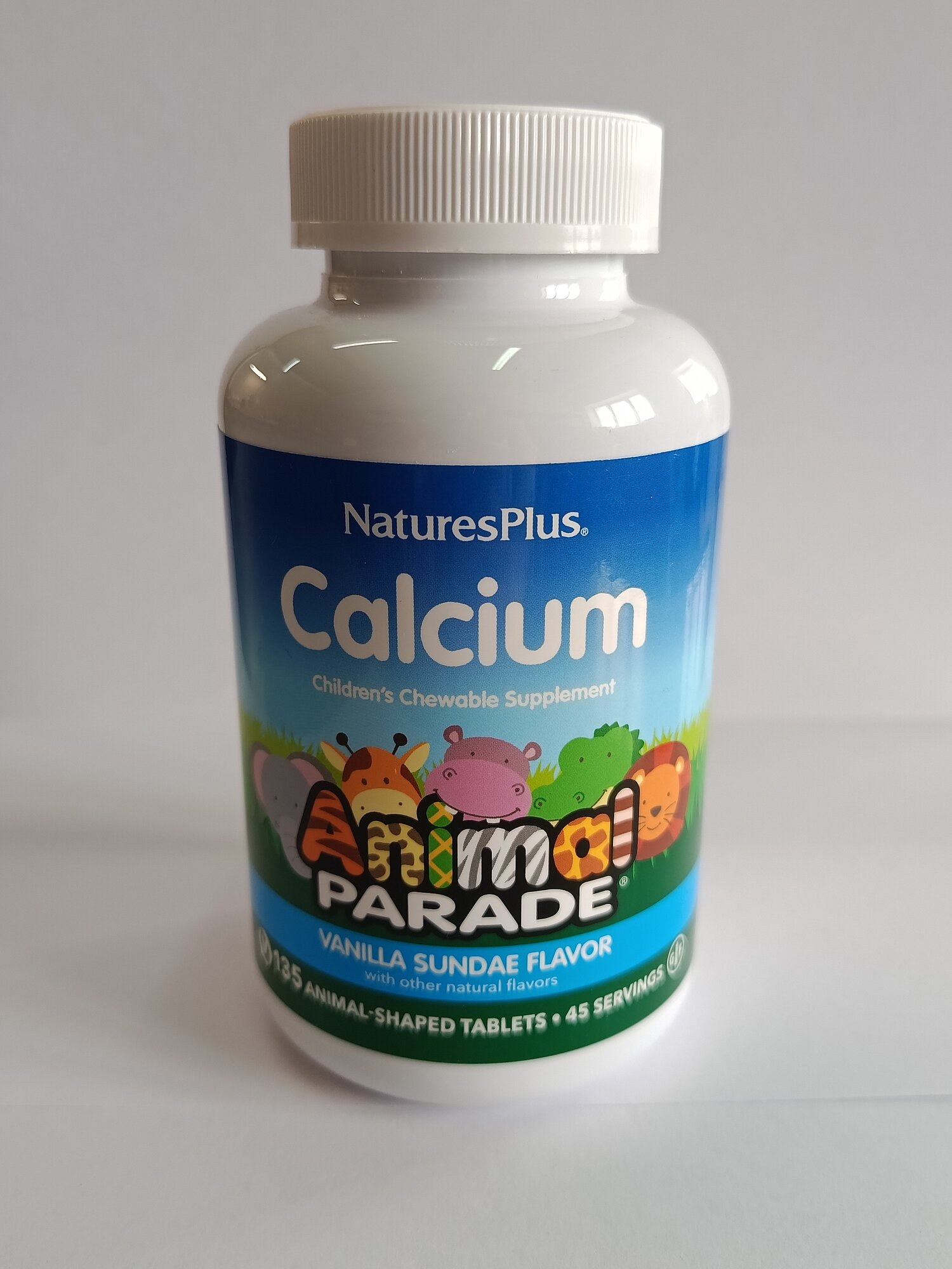 Nature's Plus NaturesPlus Animal Parade кальций для детей со вкусом ванильного мороженого 135 жевательных таблеток