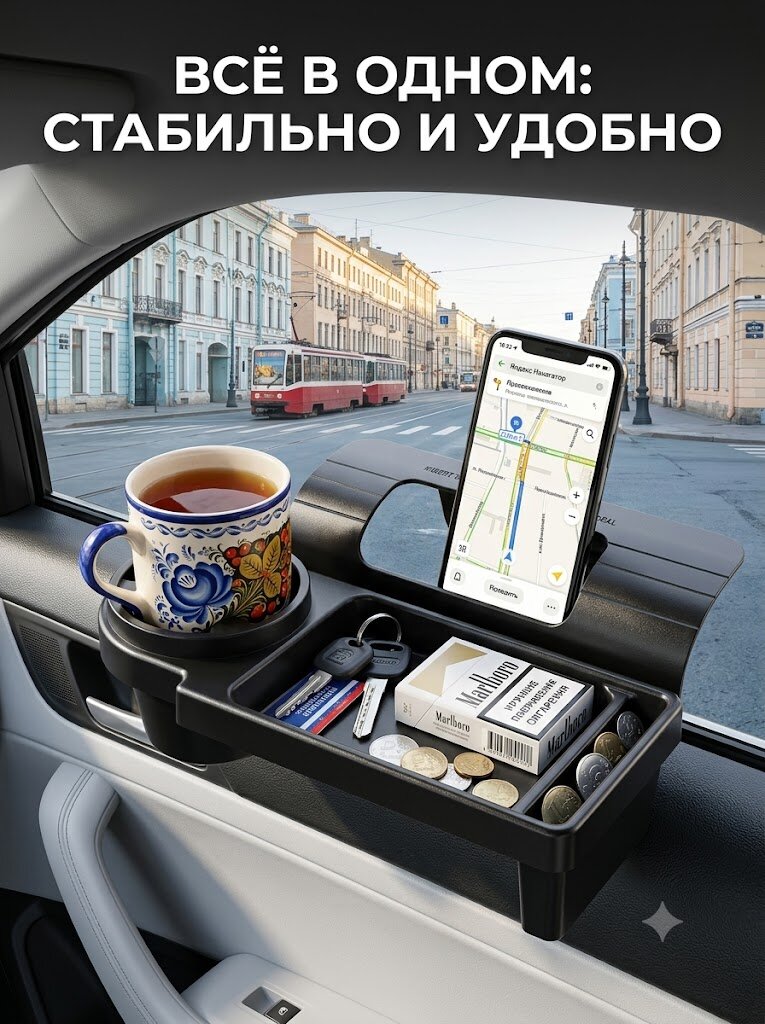 Автомобильный органайзер, черный, многофункциональный, пластик