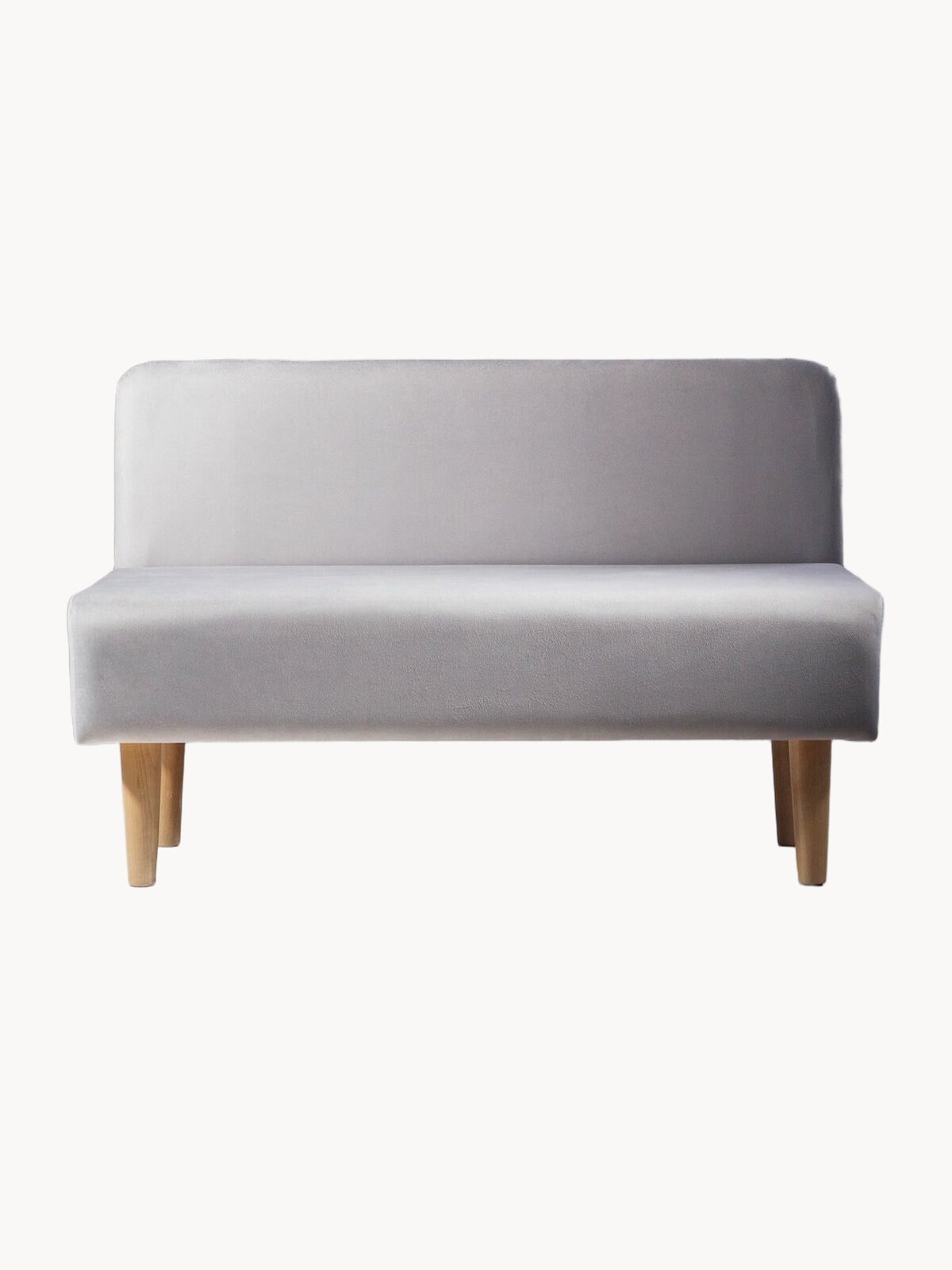 Диван двухместный (кухню, офис, прихожую, балкон, школу, общественных пространств) велюр серый (Ш110-Г50-В70 см).