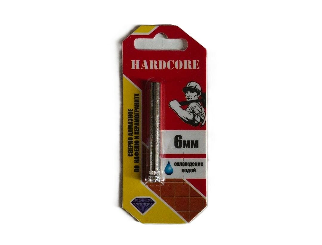 Сверло-коронка алмазное по кафелю и керамогр. 6мм "Hardcore" (50/1000) 152006