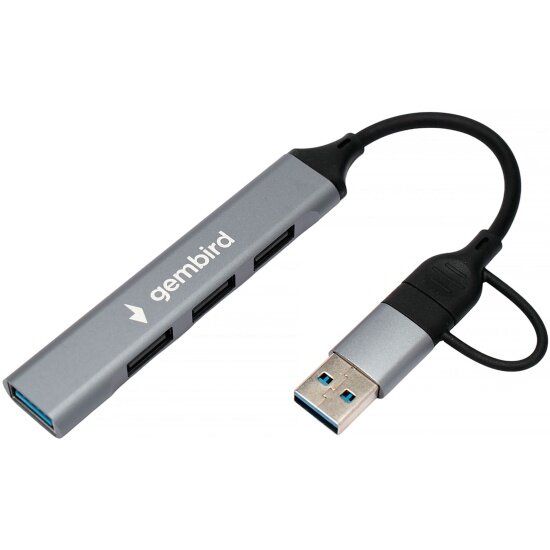Разветвитель USB3.0/2.0 Gembird UHB-C204, USB3.0, 3xUSB2.0