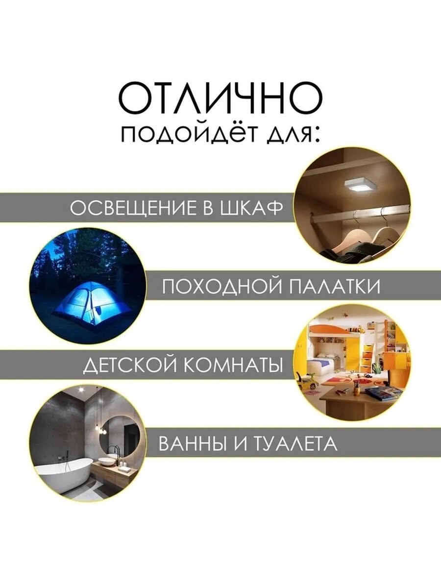 Компактный магнитный светильник с регулятором яркости