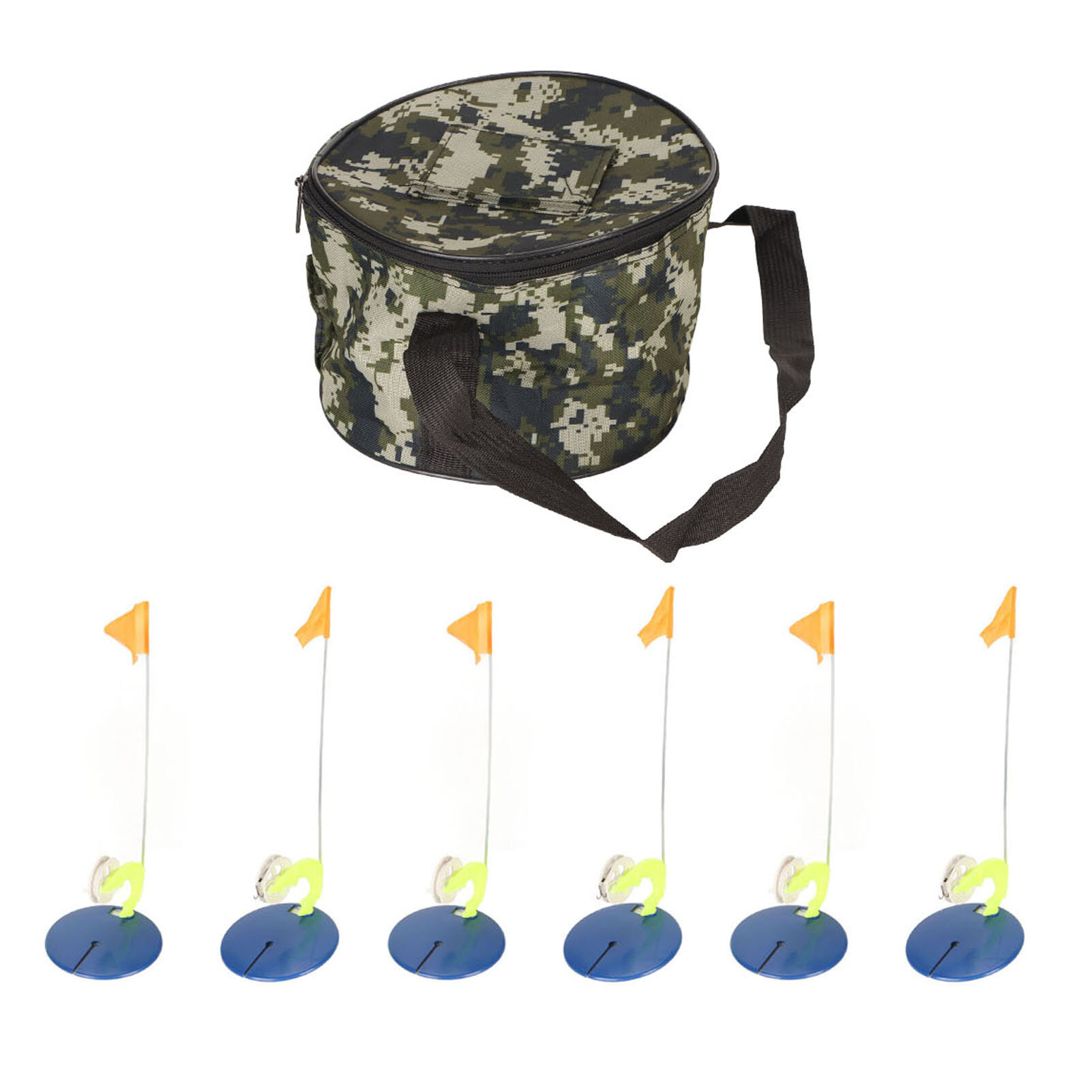 Набор из 6 флагов для подледной рыбалки, портативный индикаторный флаг для удочки, удобный для использования в зимний период