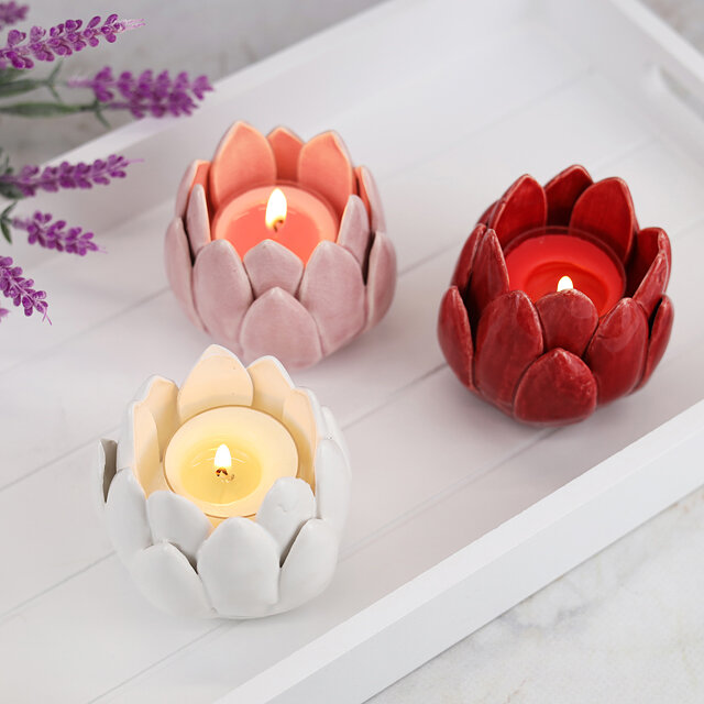 Керамический подсвечник Цветок Иммаколета 7 см пудрово-розовый, Koopman, ALX605400-2