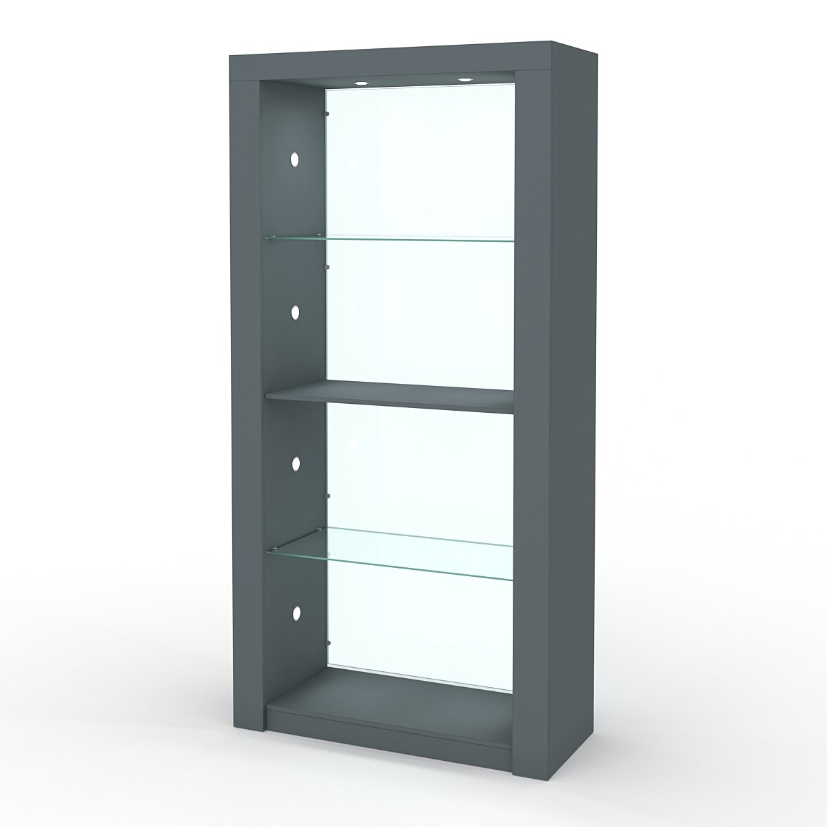 Стеллаж "афродита" №4-5 (задняя стенка - стекло), Темно-Серый