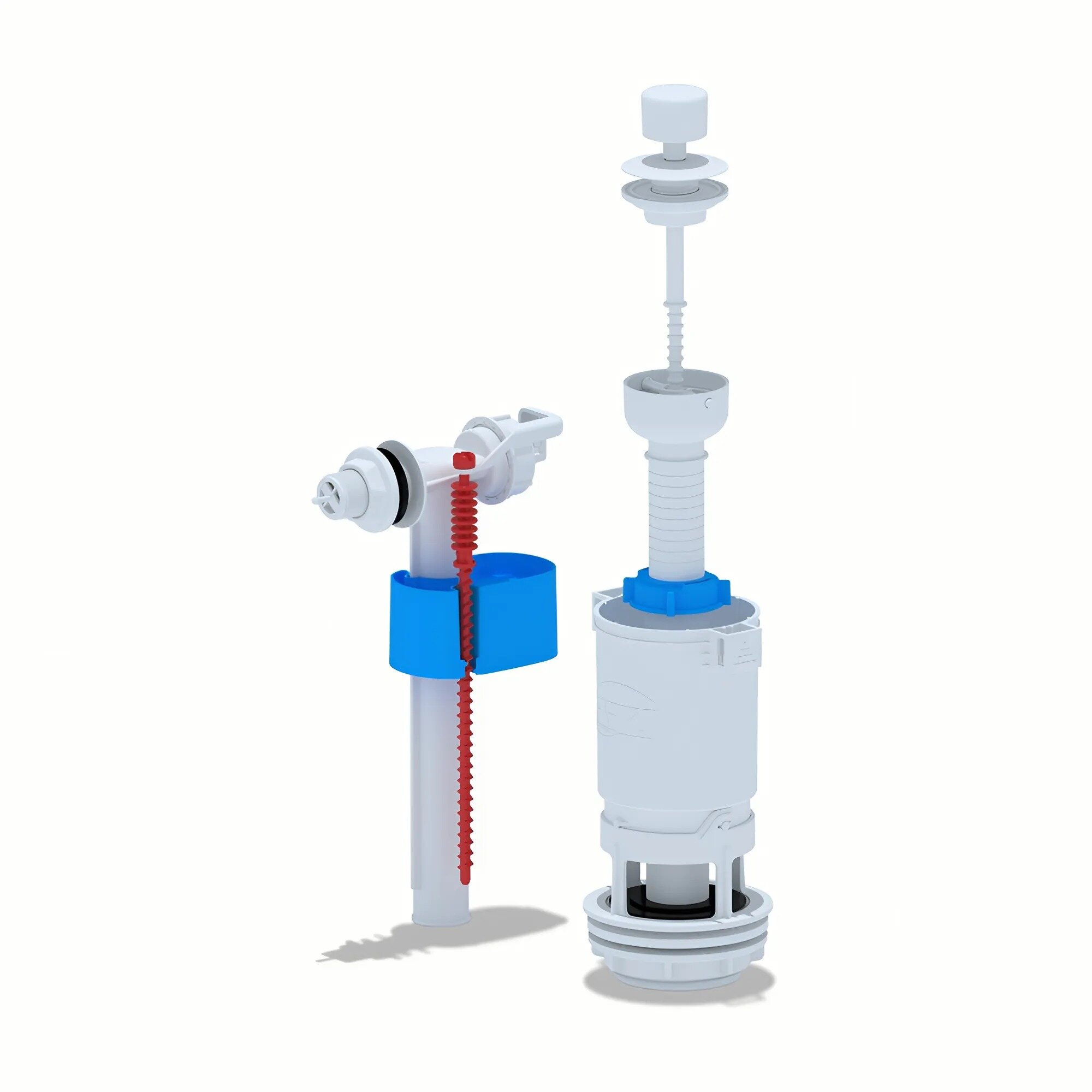 Арматура для бачка сливная/наливная 1/2" боковое подключение кнопка белый 1/реж универсал АНИ Пласт WC8010