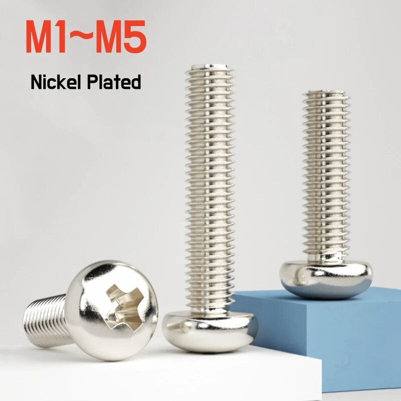 Никелированные мини-болты DIN7985 М1-М5 M1.6-500pcs, 5mm