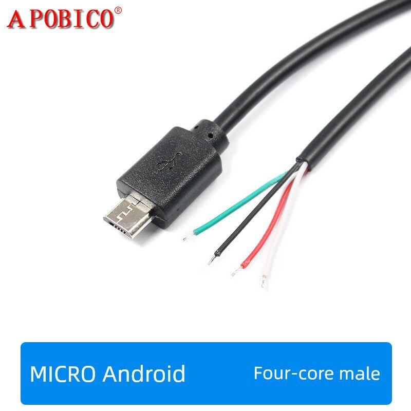 Кабель MICRO USB 30 см для зарядки устройств Android - 4-ядерный мужской разъем, один кабель в комплекте
