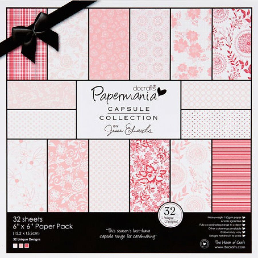 Набор бумаги для скрапбукинга Parkstone Pink 15,2 х 15,2 см DOCRAFTS PMA160301
