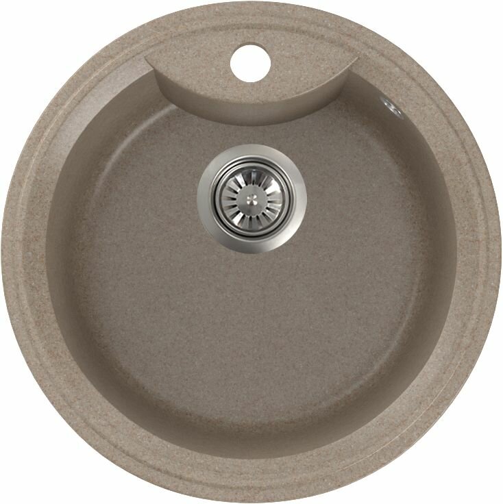 Мойка для кухни каменная круглая врезная FG Флора Бежевая