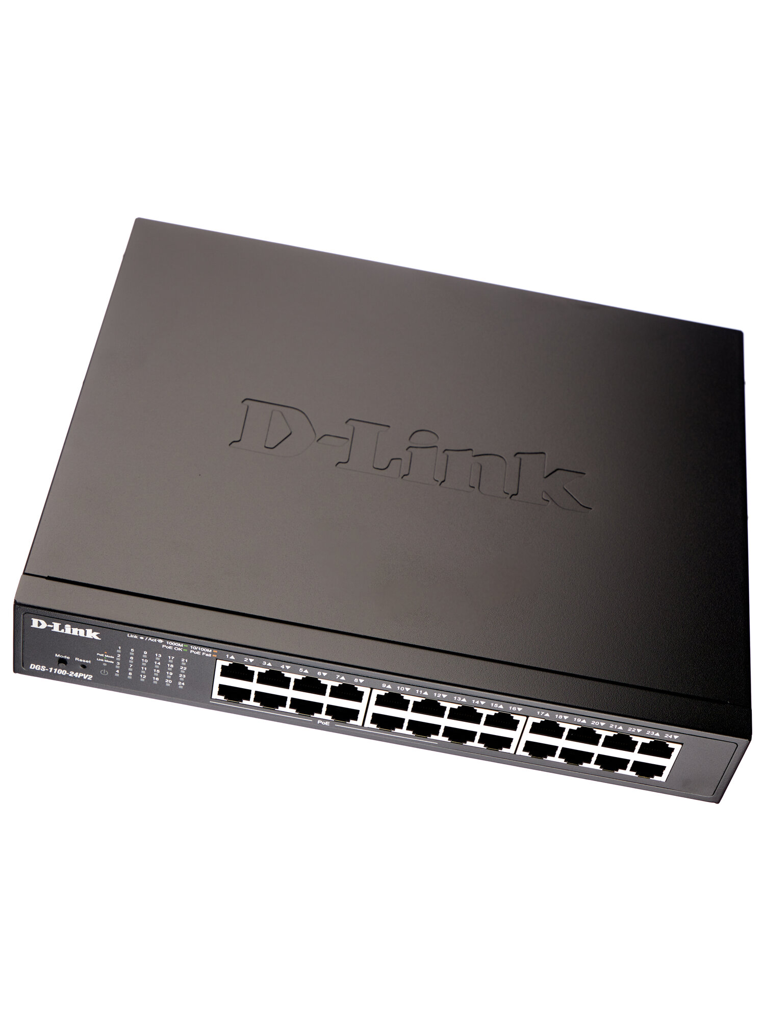 D-Link DSS-200G-28MP/A1A Настраиваемый L2 коммутатор с 24 портами 10/100/1000Base-T и 4 комбо-портами 100/1000Base-T/SFP (24 порта PoE 802.3af/at, PoE-бюджет 370 Вт, дальность до 250 м)