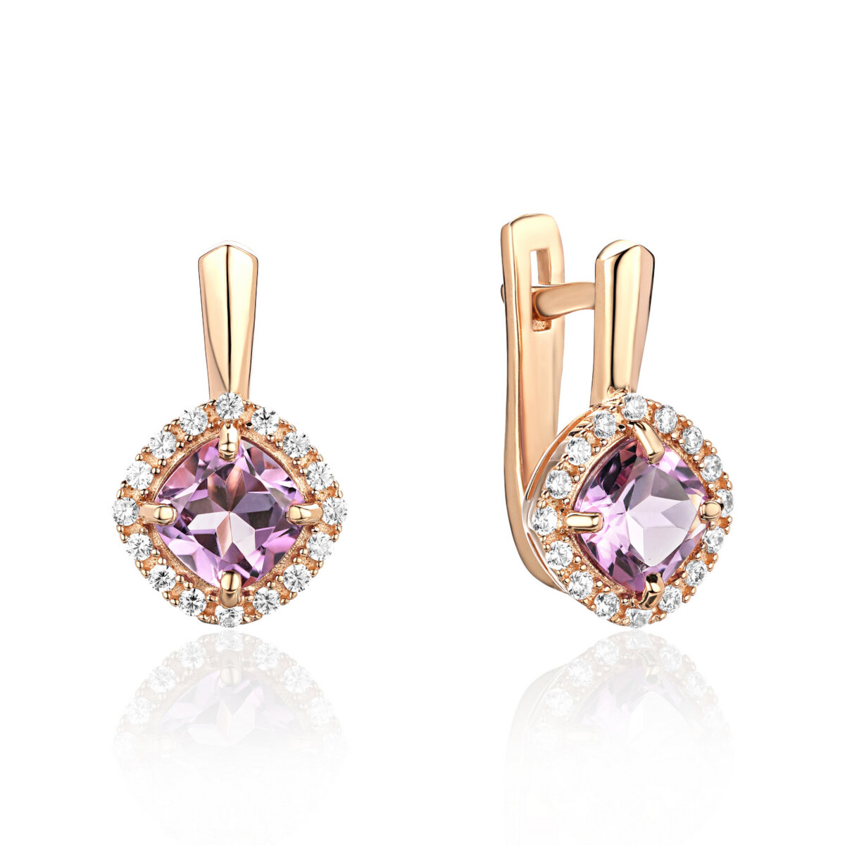 Серьги, красное золото, 585 проба