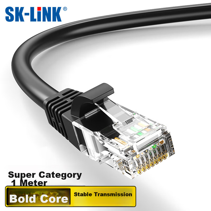 SK-LINK CAT5E High-Speed 100Mbps Ethernet Cable, Professional-Grade Network Patch Cord for Home, Gaming, Renovation, Computer, Broadband, 1 Meter