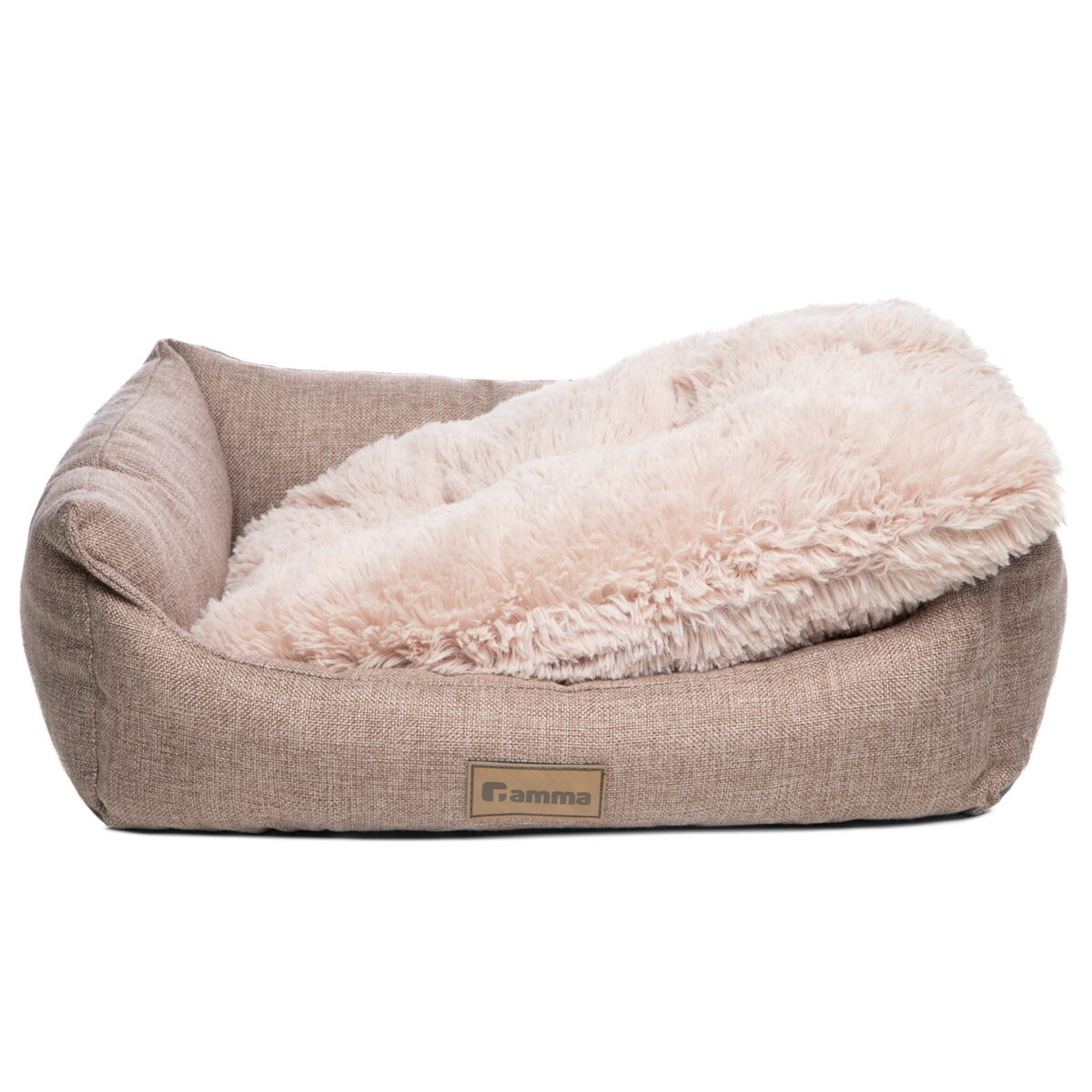 Гамма Лежанка прямоугольная "Миндаль" S, бежевая, M, бежевая, 60*47*18см