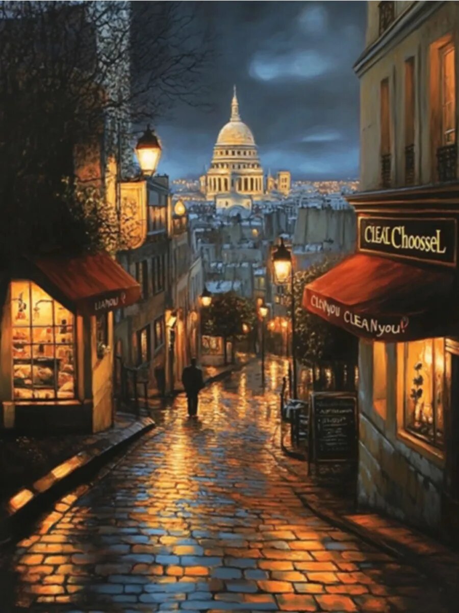 Картина по номерам Париж 40х50