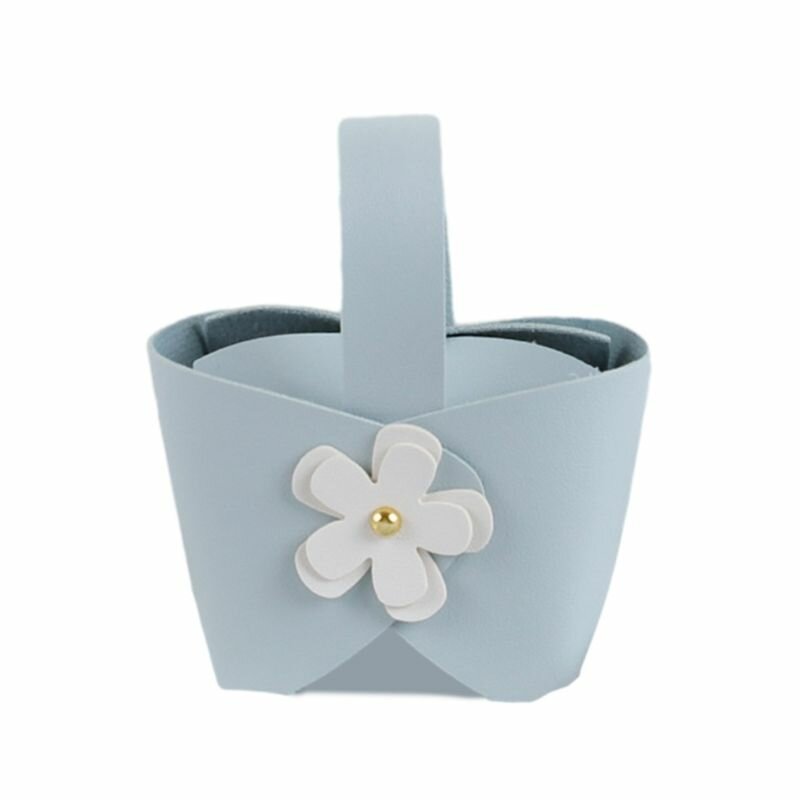 10 шт, кожаная свадебная подарочная коробка для конфет-светло-голубой