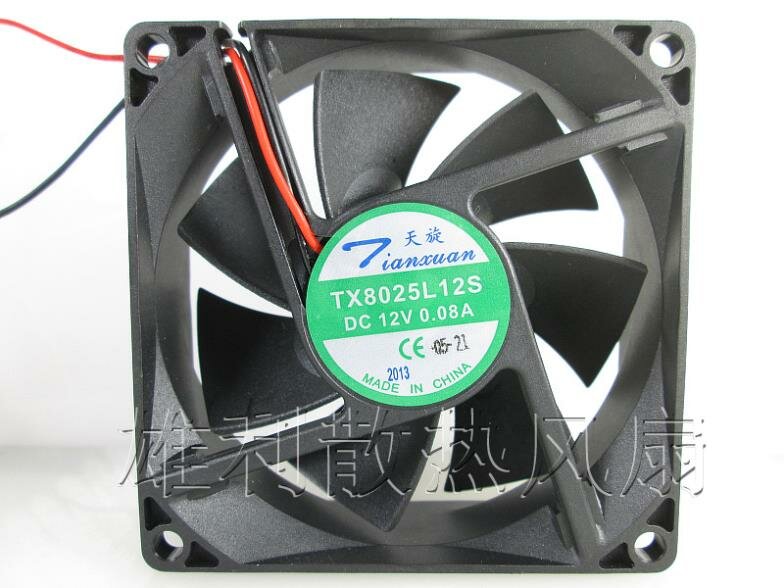 Бесплатная доставка.0.08 the Новый Оригинал TX8025L12S 12 v 8025 8 cm super quiet Вентилятор охлаждения