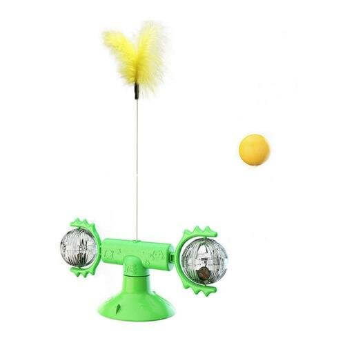 Вращающиеся игрушки Кошачье перо Роллинг Кошачий зажим Драка Интерактивный захват игрушек Обучение Улучшение Iq Кошки Домашние животные Продукты для кошек Игрушки для кошек (зеленый)