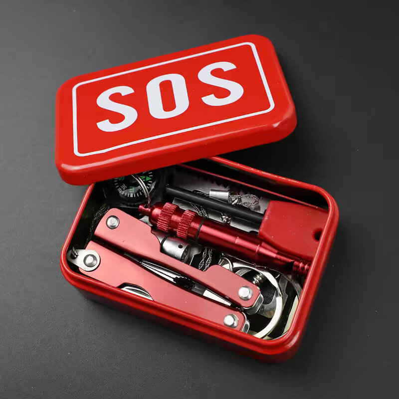 SOS life-saving box survival set принадлежности для активного отдыха инструменты для выживания металлический ящик для хранения аварийный набор первой помощи survival box